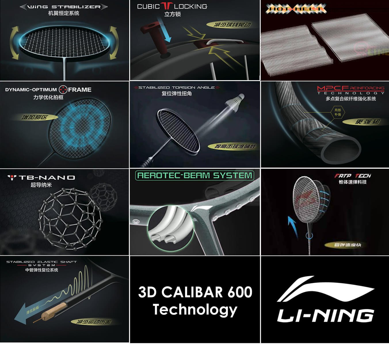 LI-NING 3D CALIBAR 600(3D-C600) バドミントンラケット リーニン【日本バドミントン協会審査合格品//オススメ ...